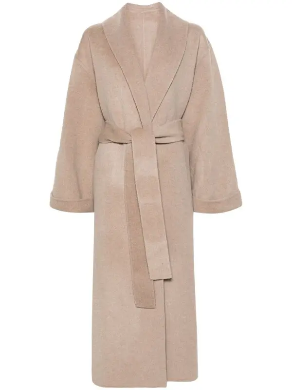 BY MALENE BIRGER Trullem Belted Wool Coat - Neutrals