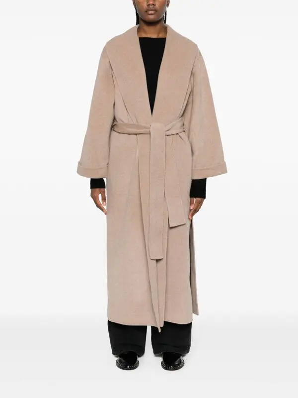 BY MALENE BIRGER Trullem Belted Wool Coat - Neutrals