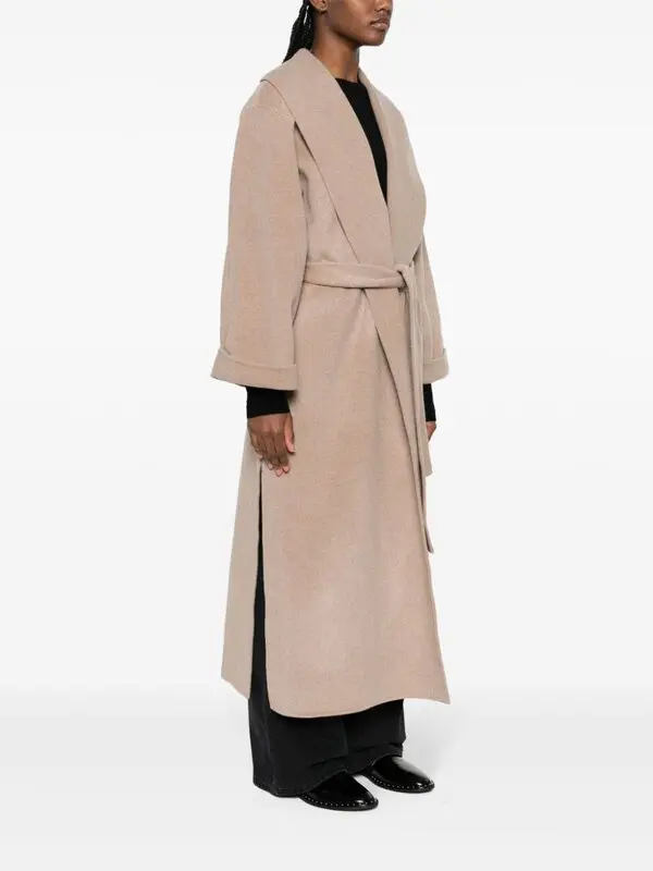 BY MALENE BIRGER Trullem Belted Wool Coat - Neutrals