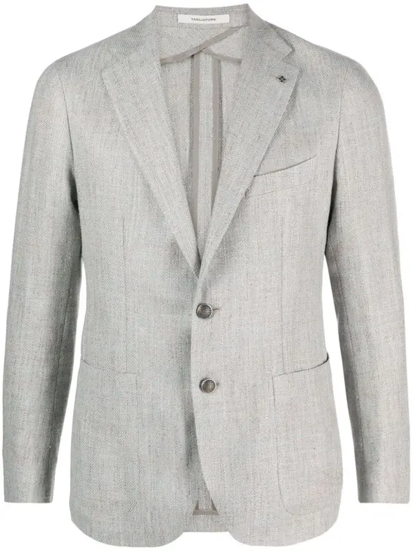Tagliatore Notched-lapels Single-breasted Blazer - Grey