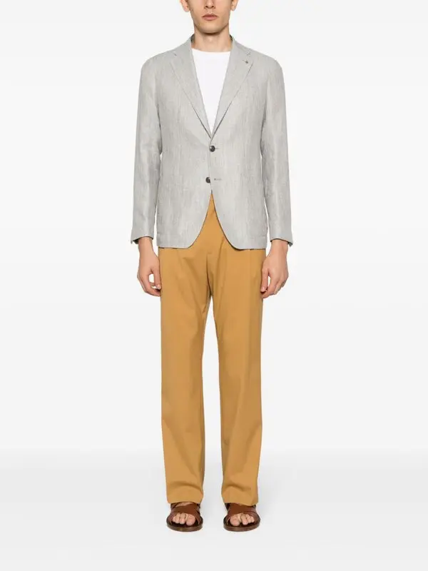 Tagliatore Notched-lapels Single-breasted Blazer - Grey