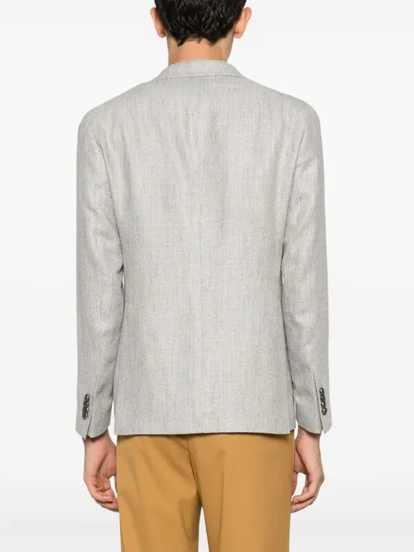 Tagliatore Notched-lapels Single-breasted Blazer - Grey