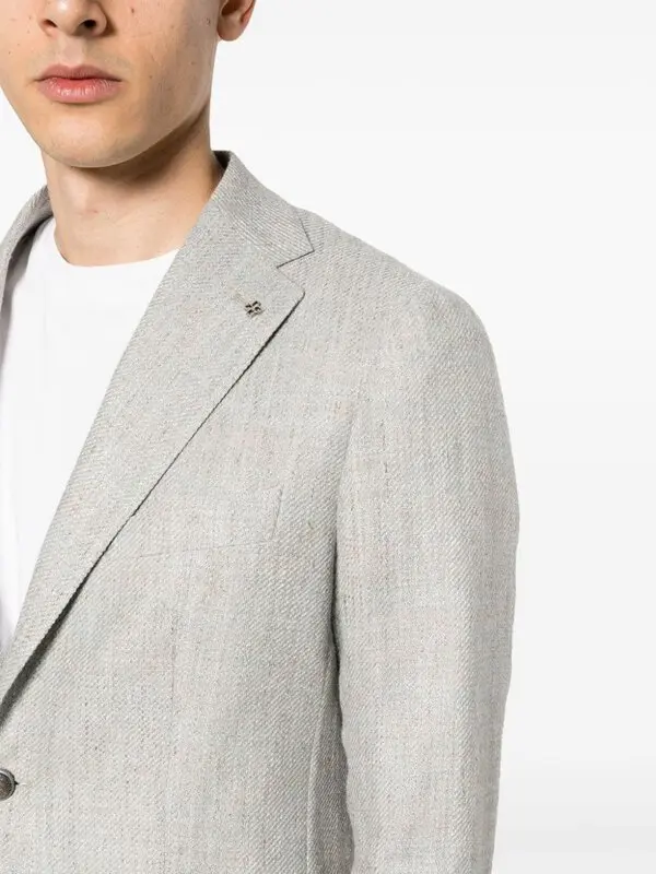 Tagliatore Notched-lapels Single-breasted Blazer - Grey