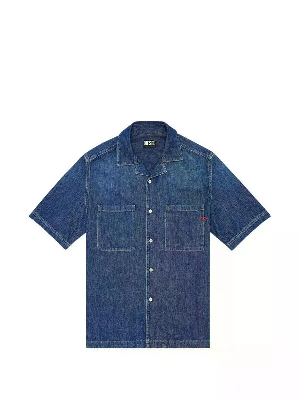DIESEL® Bowling Shirt In Denim - Blue