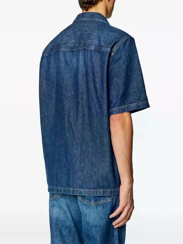 DIESEL® Bowling Shirt In Denim - Blue