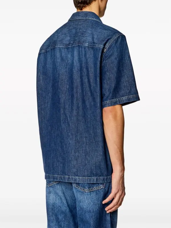 DIESEL® D-paroshort Short-sleeved Denim Shirt - Blue