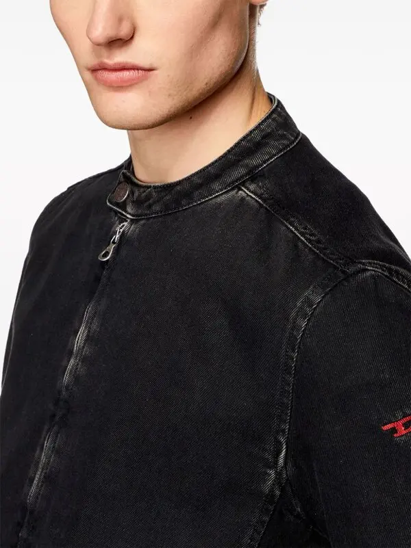 DIESEL® D-glory Denim Moto Jacket - Black