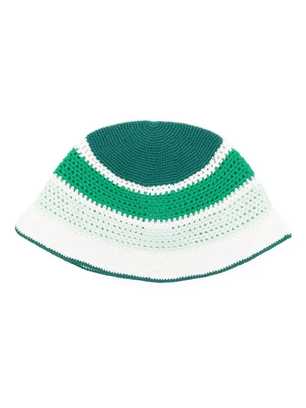 Casablanca Striped Crochet Bucket Hat - Green