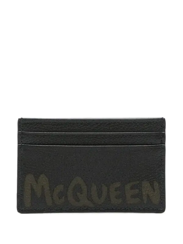 Alexander McQueen Graffiti Pebbled-leather Cardholder