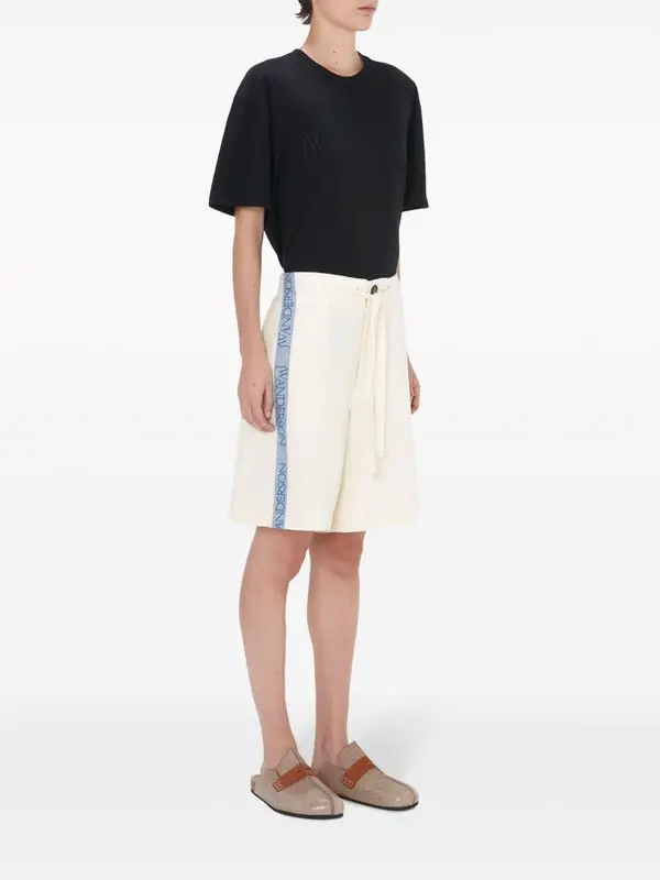 JW Anderson Logo-tape Wide-leg Shorts - White