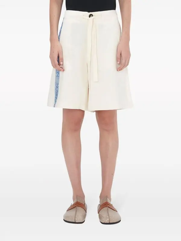 JW Anderson Logo-tape Wide-leg Shorts - White