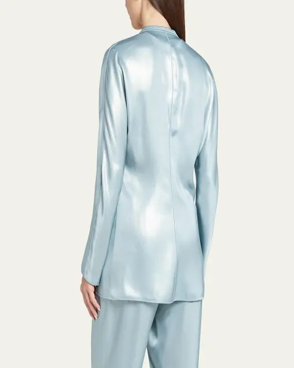 Giorgio Armani Laminated Satin Double-breast Blazer
