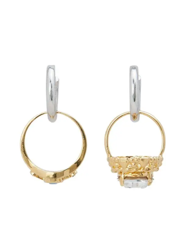 Marni Finger-ring Hoop Earrings - Gold