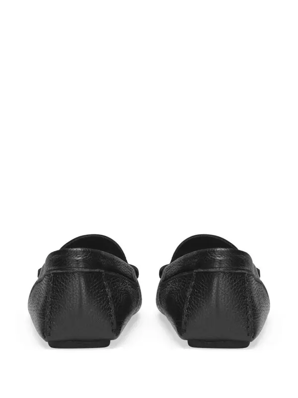 Dolce & Gabbana Logo-plaque Leather Loafers - Black