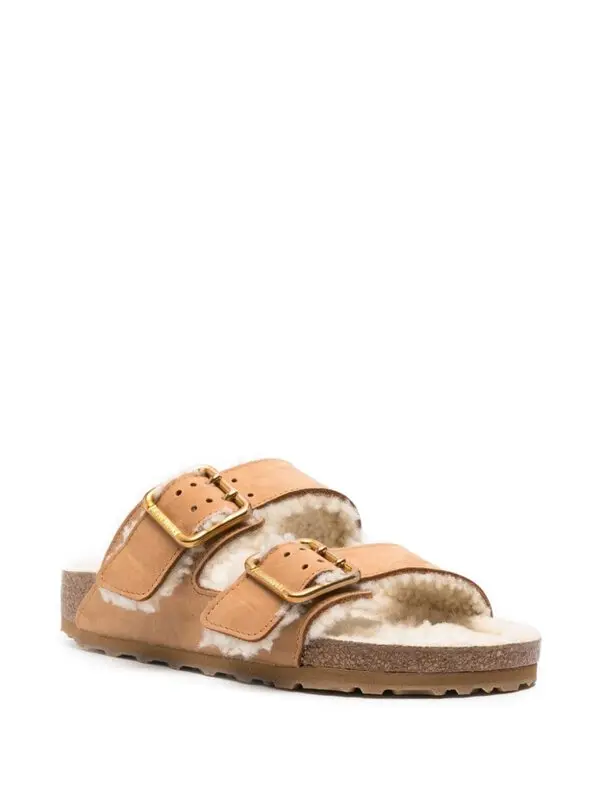 BIRKENSTOCK Arizona Shearling Slippers - Brown