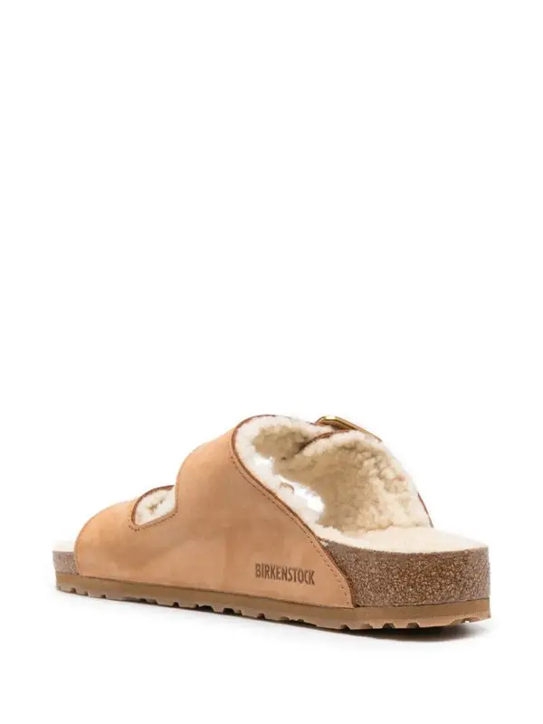 BIRKENSTOCK Arizona Shearling Slippers - Brown