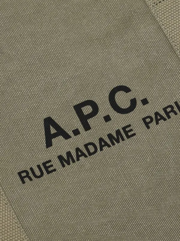 A.p.c. Logo Print Luggage Bag - Green
