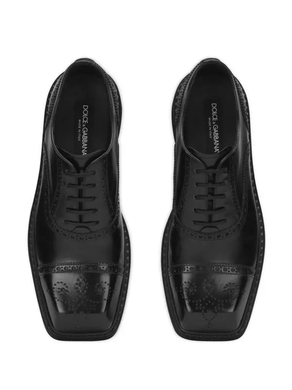 Dolce & Gabbana Square-toe Leather Derby Shoes