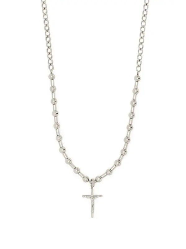 Dolce & Gabbana Cross-pendant Ball-chain Necklace - Silver