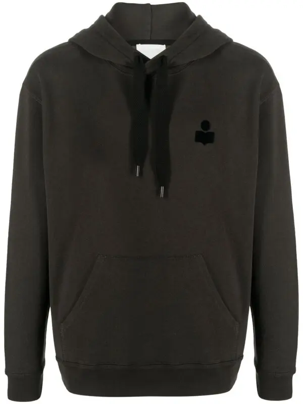 MARANT Matte Logo-appliqué Hooded Sweatshirt - Black