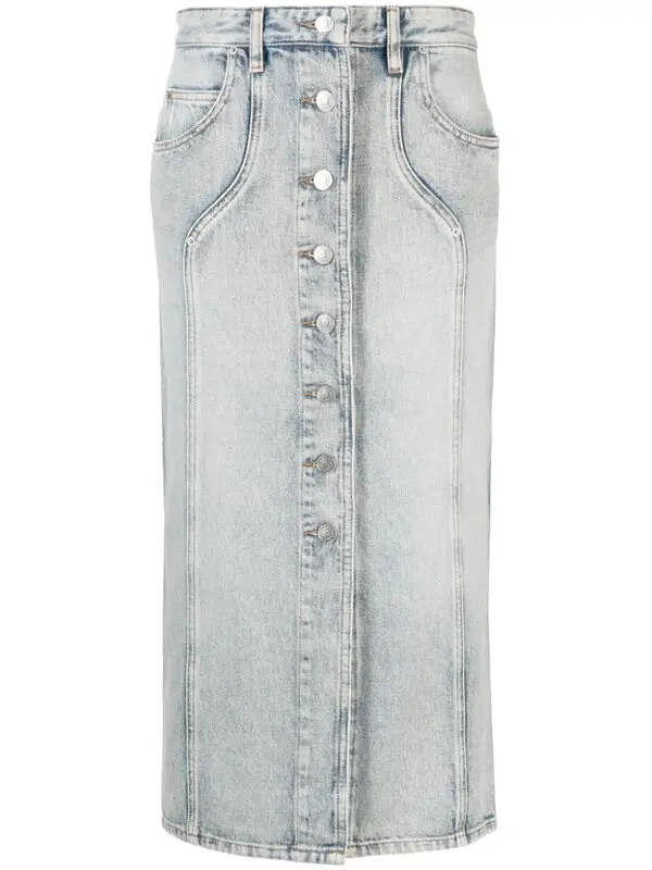 MARANT ETOILE Vandy Midi Denim Skirt - Blue