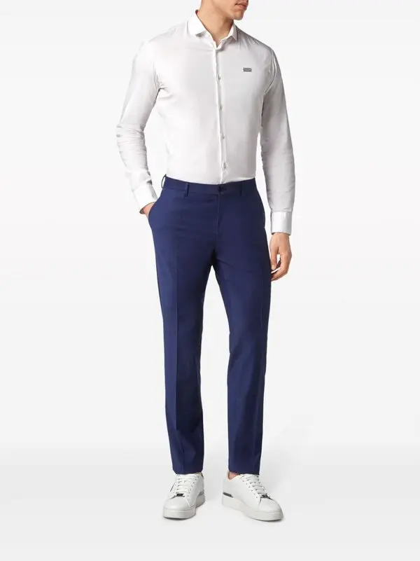 Philipp Plein Pressed-crease Tailored Trousers - Blue