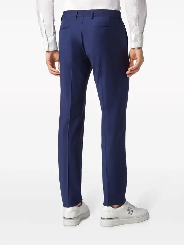 Philipp Plein Pressed-crease Tailored Trousers - Blue