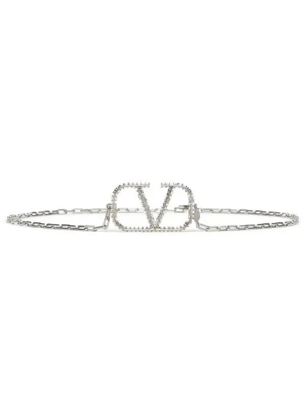 Valentino Garavani Vlogo Signature Chain Belt - Silver
