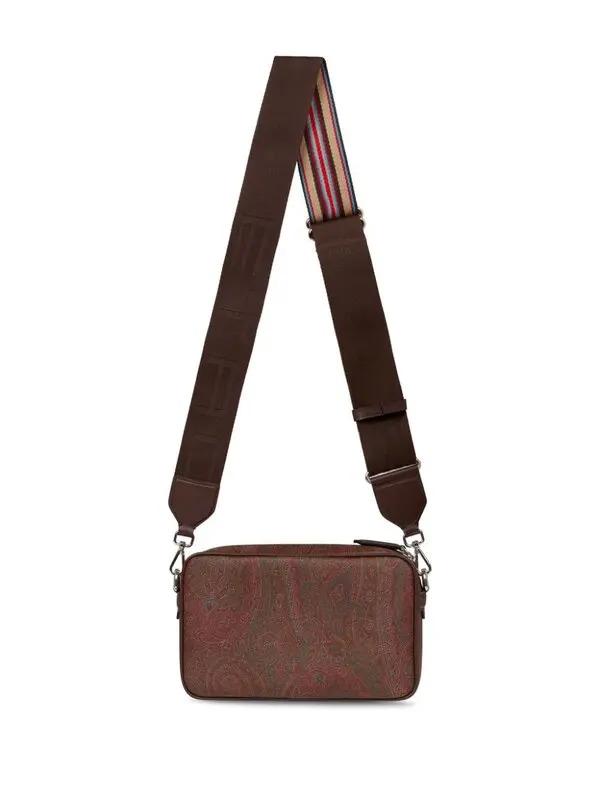Etro Mini Camera Case With Shoulder Strap And Arnica Motif - Brown