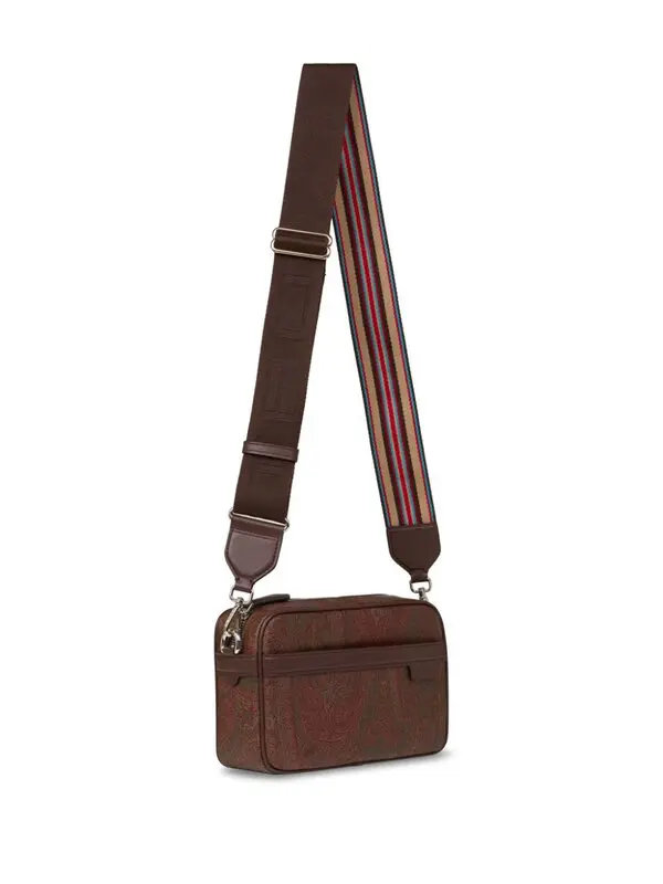 Etro Mini Camera Case With Shoulder Strap And Arnica Motif - Brown