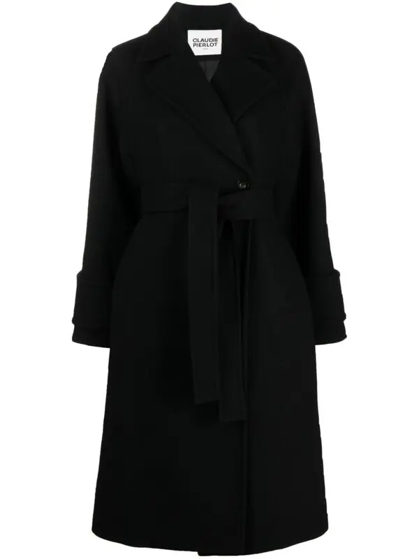 Claudie Pierlot Double-breasted Midi Coat - Black