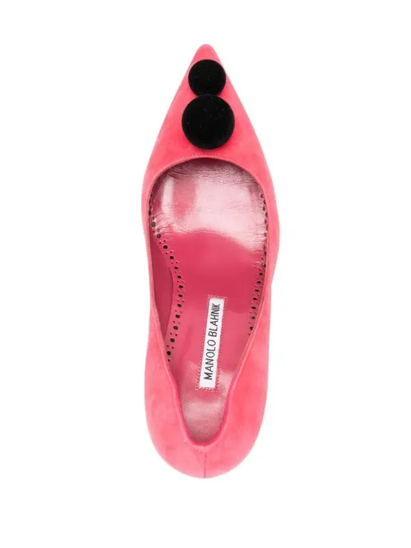 Manolo Blahnik Piera 90mm Suede Pumps Pink 62% Off Editorialist