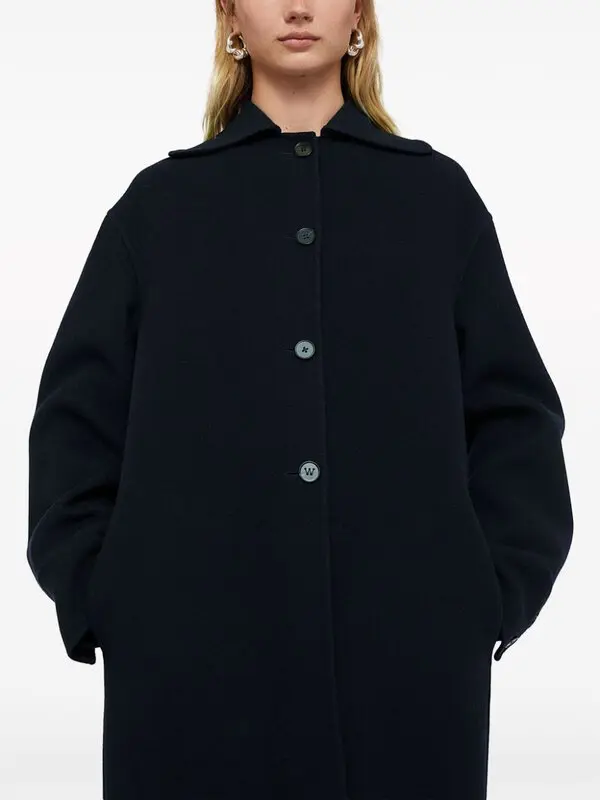 JIL SANDER Single-breasted Cashmere Coat - Blue