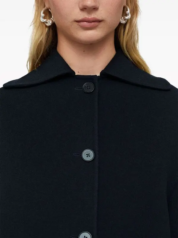 JIL SANDER Single-breasted Cashmere Coat - Blue