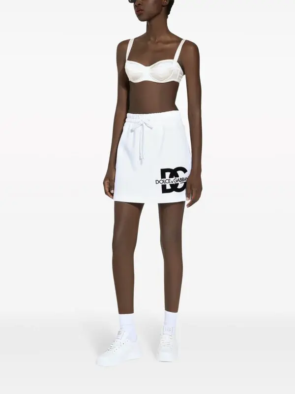 Dolce & Gabbana Logo-print Cotton-blend Miniskirt