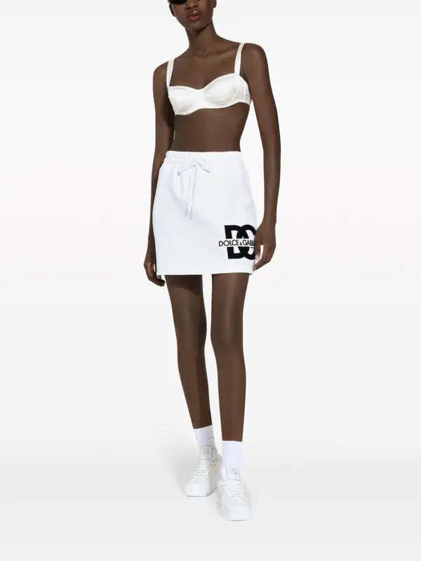 Dolce & Gabbana Logo-print Cotton-blend Miniskirt