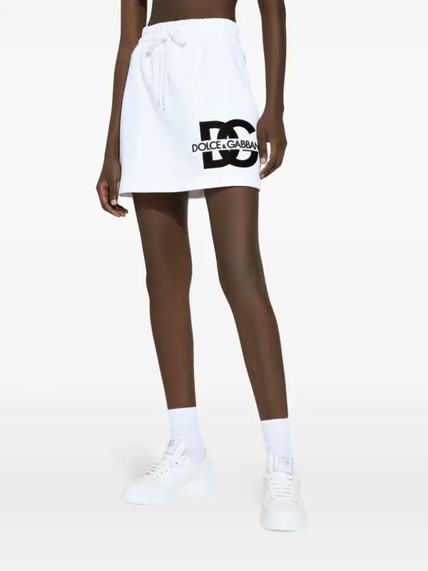Dolce & Gabbana Logo-print Cotton-blend Miniskirt