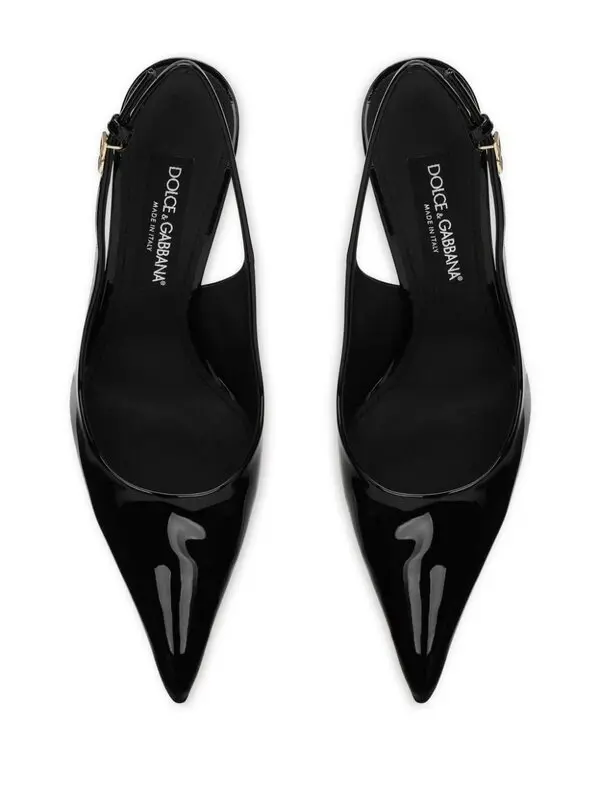 Dolce & Gabbana Dna Patent-leather Slingback Pumps - Black