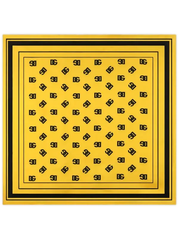 Dolce & Gabbana Logo-print Silk Scarf - Yellow