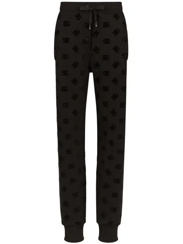 Dolce & Gabbana Logo-flocked Cotton Track Pants