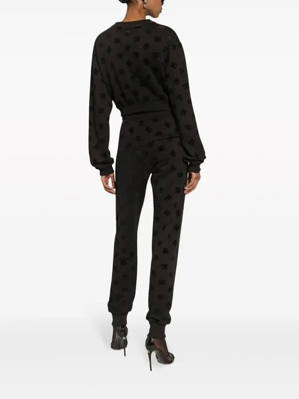 Dolce & Gabbana Logo-flocked Cotton Track Pants