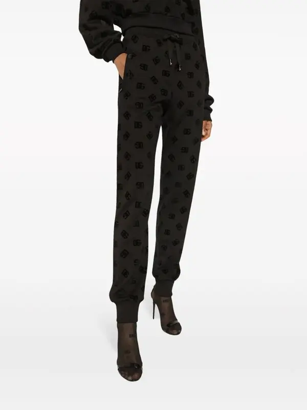 Dolce & Gabbana Logo-flocked Cotton Track Pants