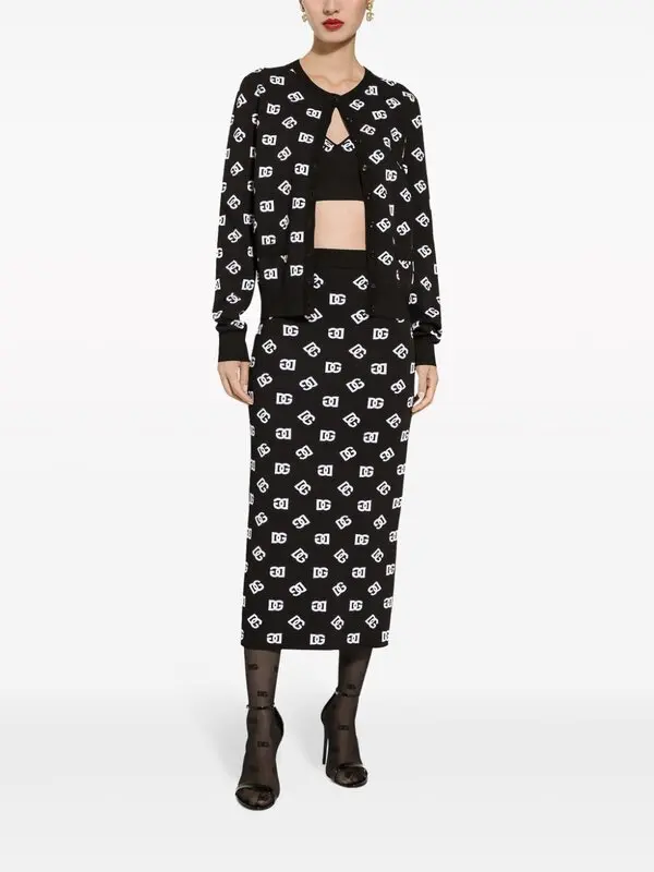Dolce & Gabbana Jacquard Knitted Midi Skirt
