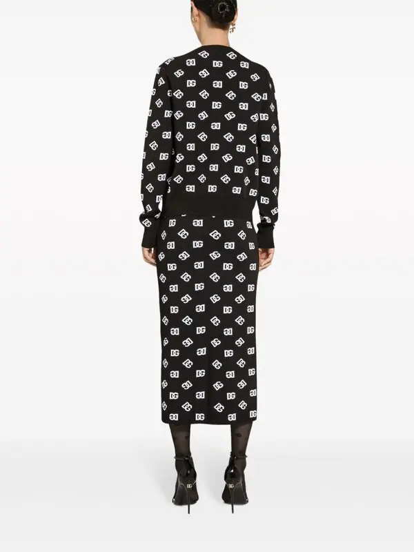 Dolce & Gabbana Jacquard Knitted Midi Skirt