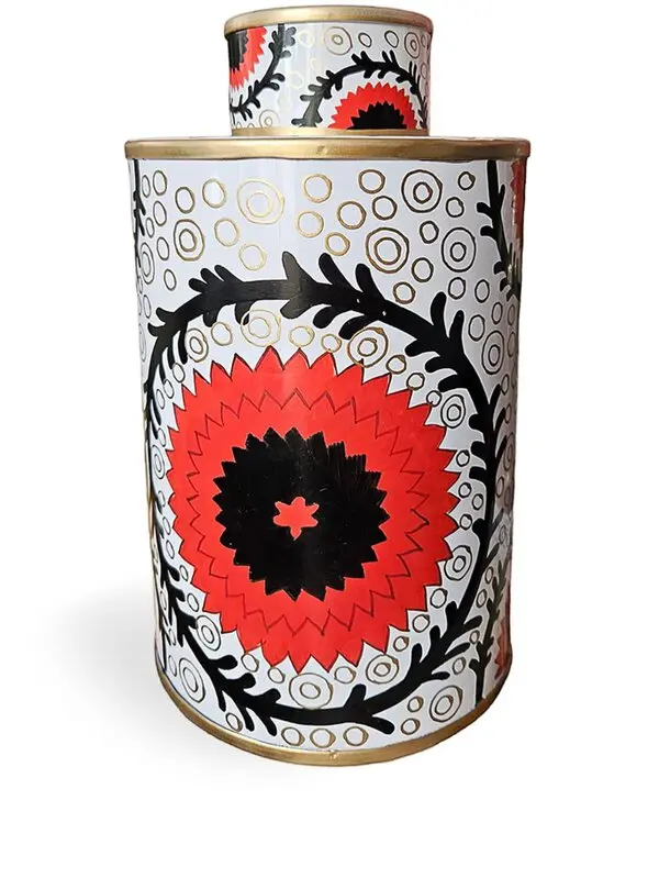 LES-OTTOMANS Geometric-print Cylindrical Vase