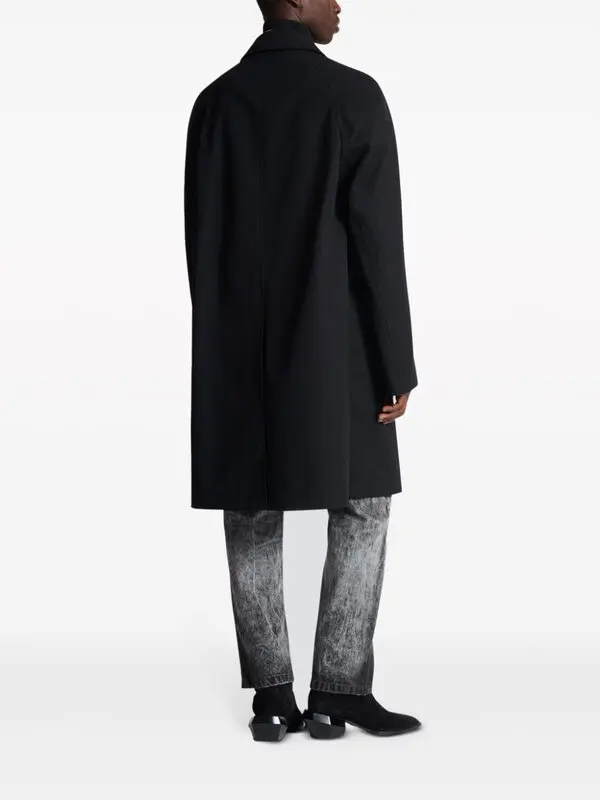 Balmain Logo-embroidered Single-breasted Coat