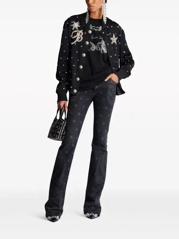 Balmain Star-print Bootcut Jeans