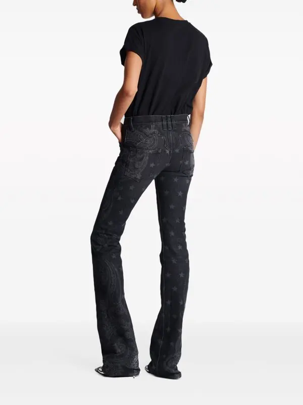 Balmain Star-print Bootcut Jeans