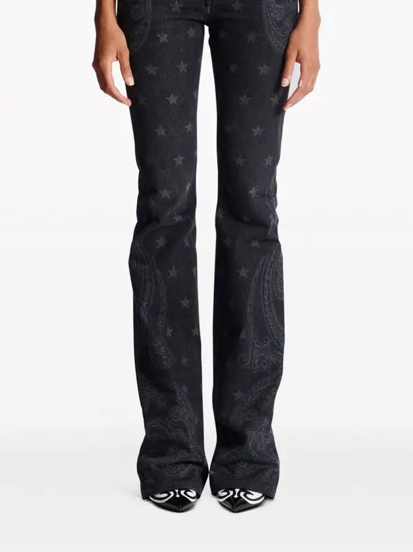 Balmain Star-print Bootcut Jeans