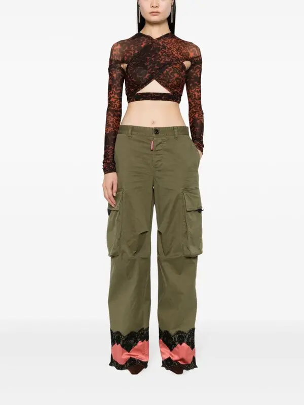 Dsquared2 Low-rise Wide Leg Cargo Trousers